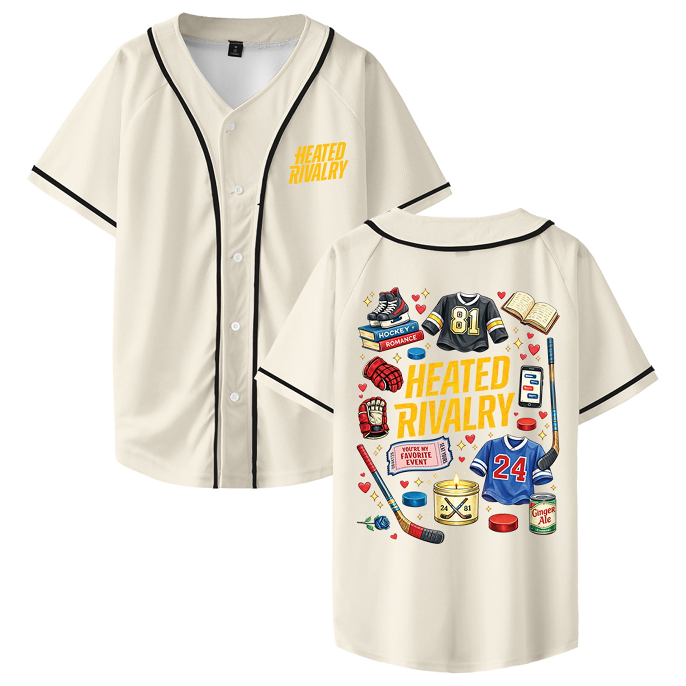 Heated Rivalry Tv Baseball Jersey Short Sleeve Button-up Shirts Women ...
