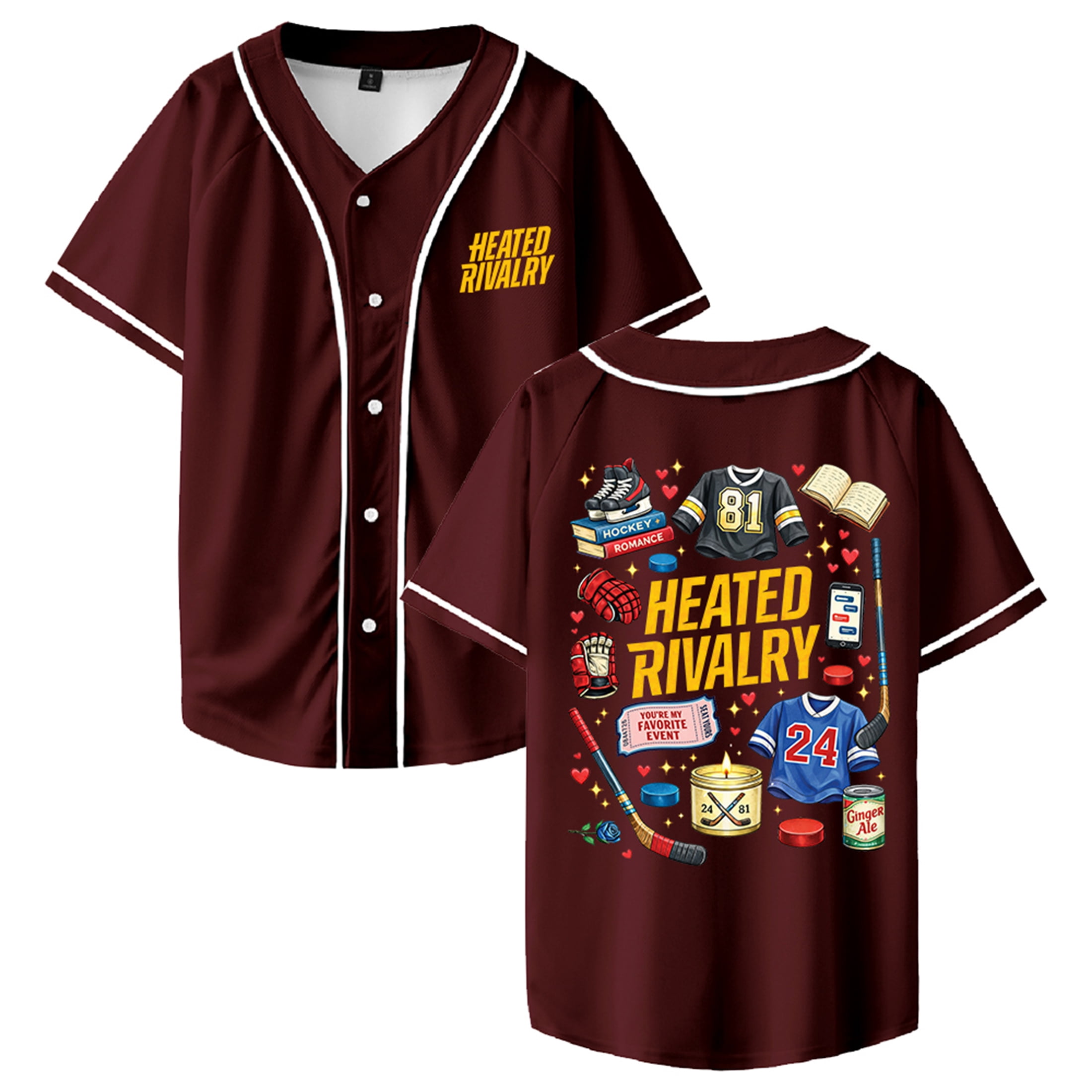 Heated Rivalry Tv Baseball Jersey Short Sleeve Button-up Shirts Women ...