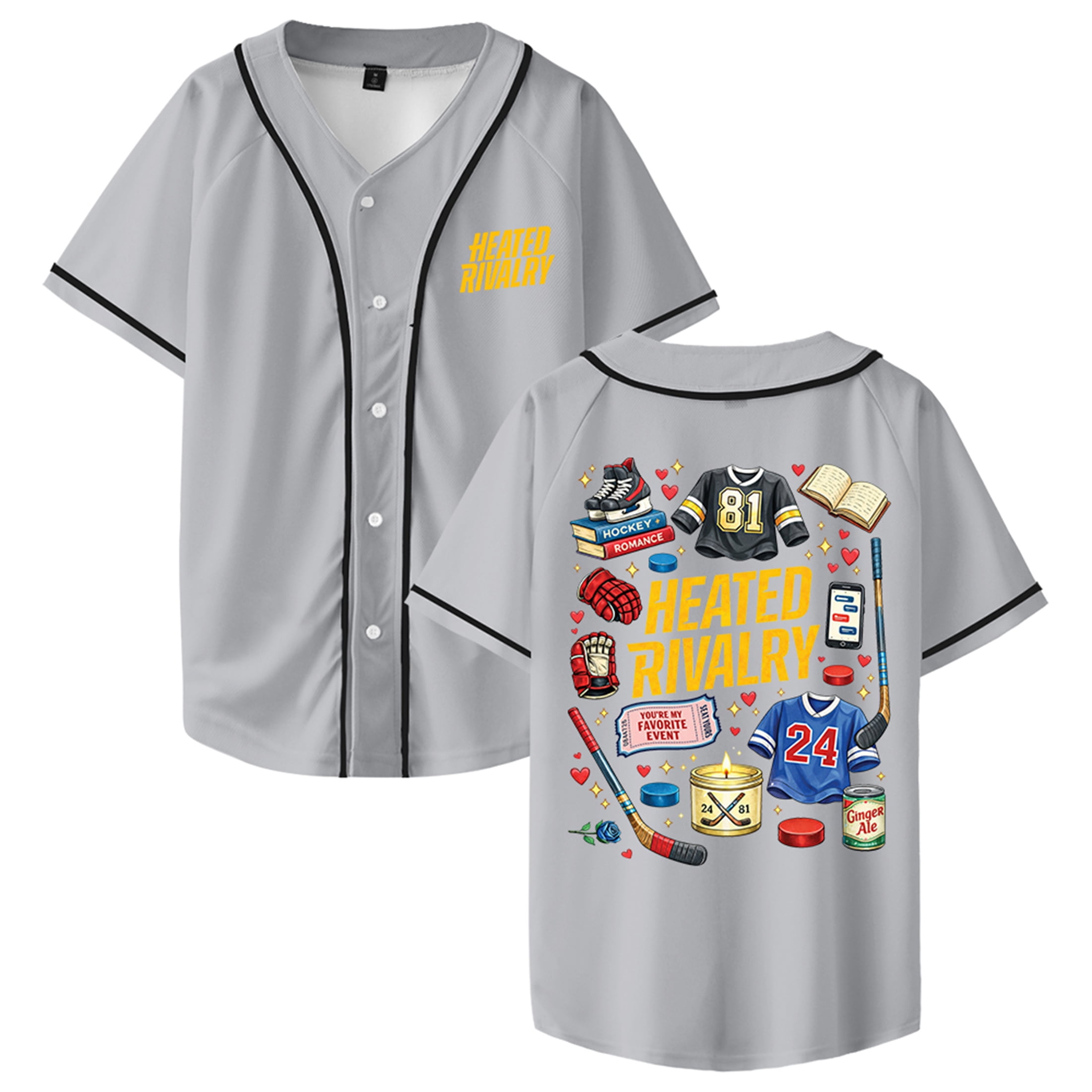 Heated Rivalry Tv Baseball Jersey Short Sleeve Button-up Shirts Women ...