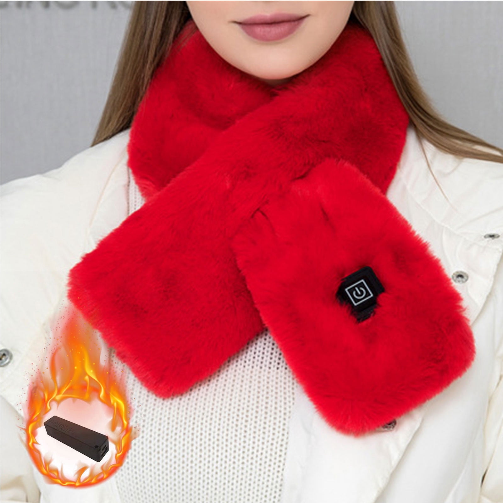 Heated Scarf - Neck Heating Pad, Men and Women Rechargeable Heated ...