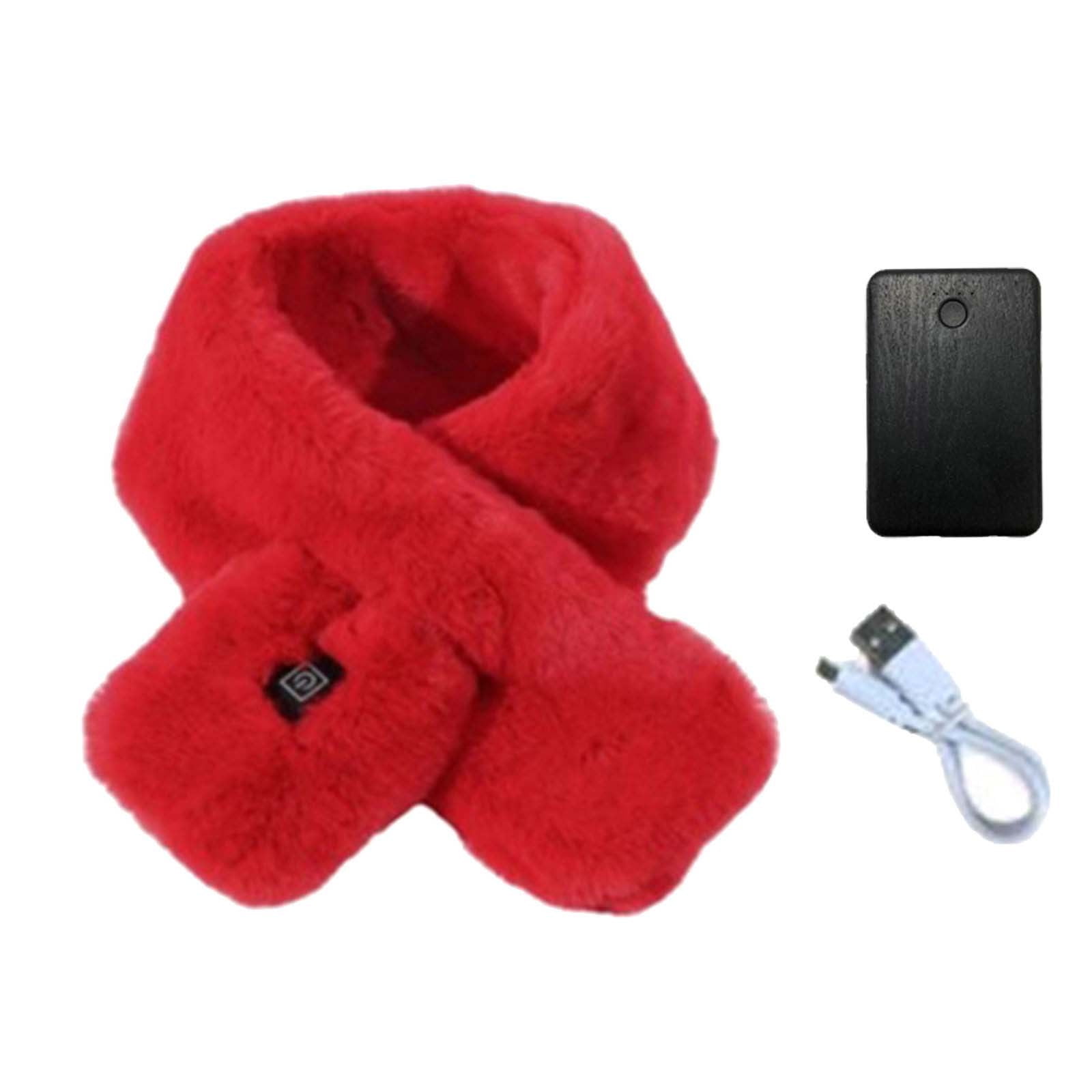 Heated Scarf Rechargeable Electric Heating Scarf Winter Warm Fluffy ...
