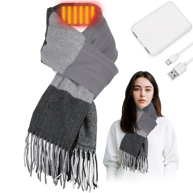 Walmart USB Heated Scarf for Women Men, Rechargeable, Long Shawl Warm ...