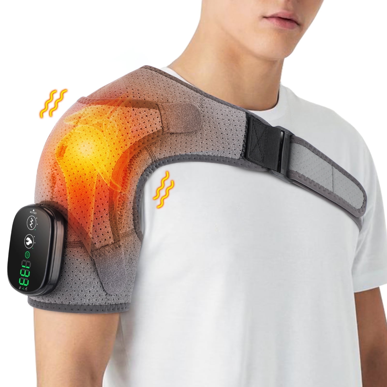 Heated Shoulder Wrap, Shoulder Heating Pads Massager for Men Women ...