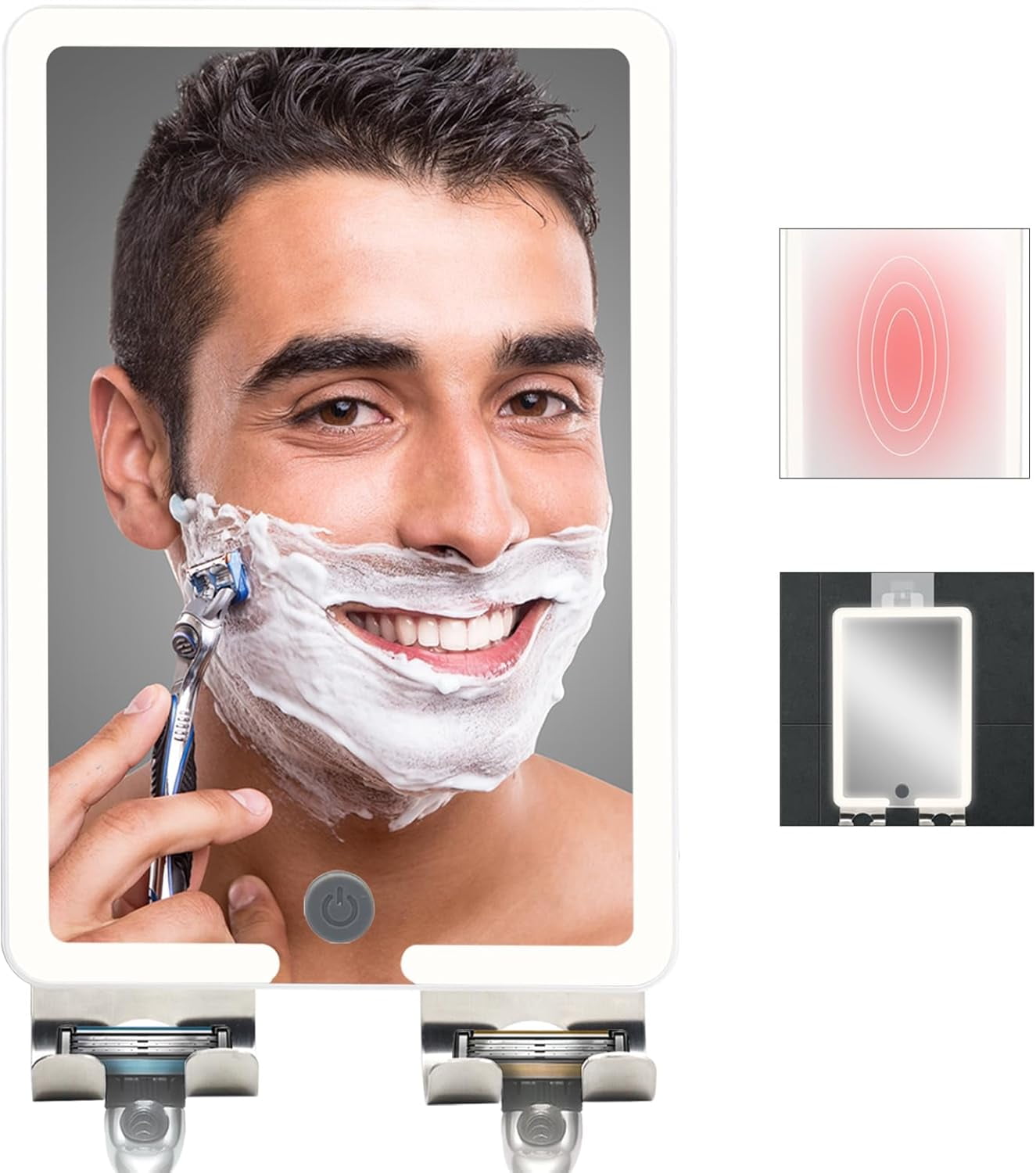 Heated Shower Mirror Fogless for Shaving Lighted Fog Free Shaving ...