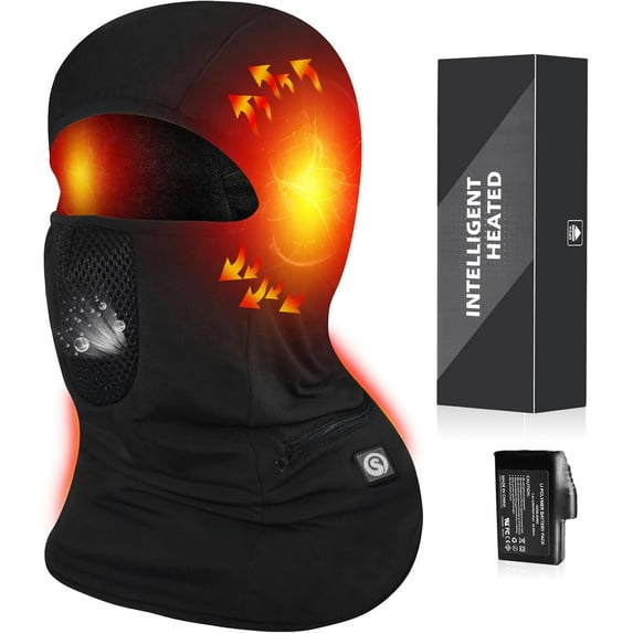 Heated Ski Mask Balaclava for Winter,Smart Heat Machine Washable Heated ...
