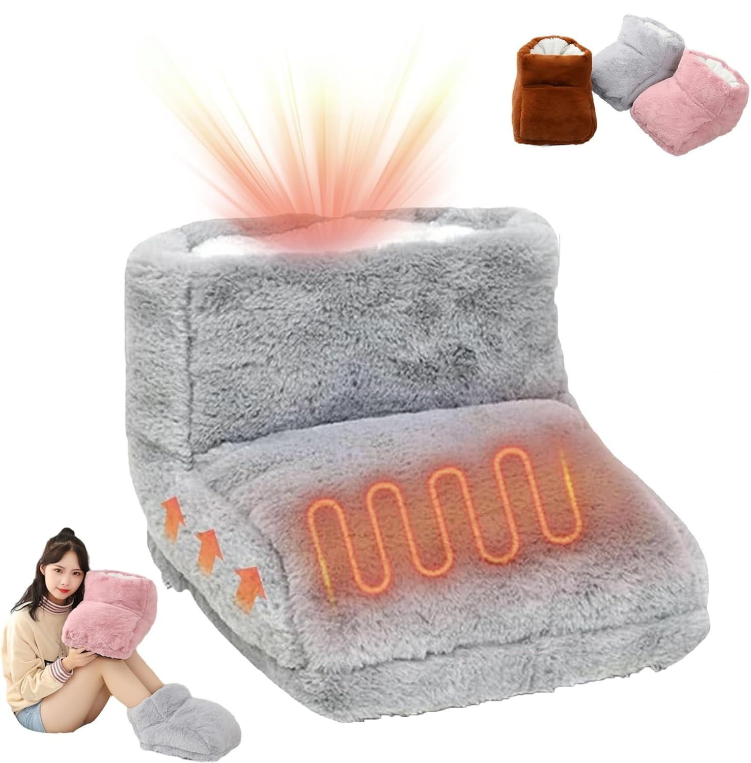Heated Slippers, USB Powered Electric Foot Warmer, Electric Foot ...