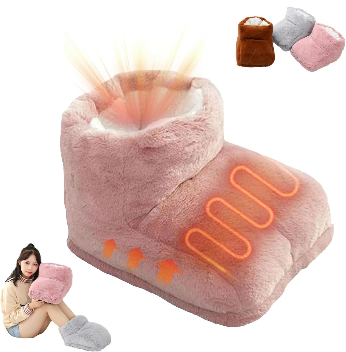 Heated Slippers, USB Powered Electric Foot Warmer, Electric Foot ...