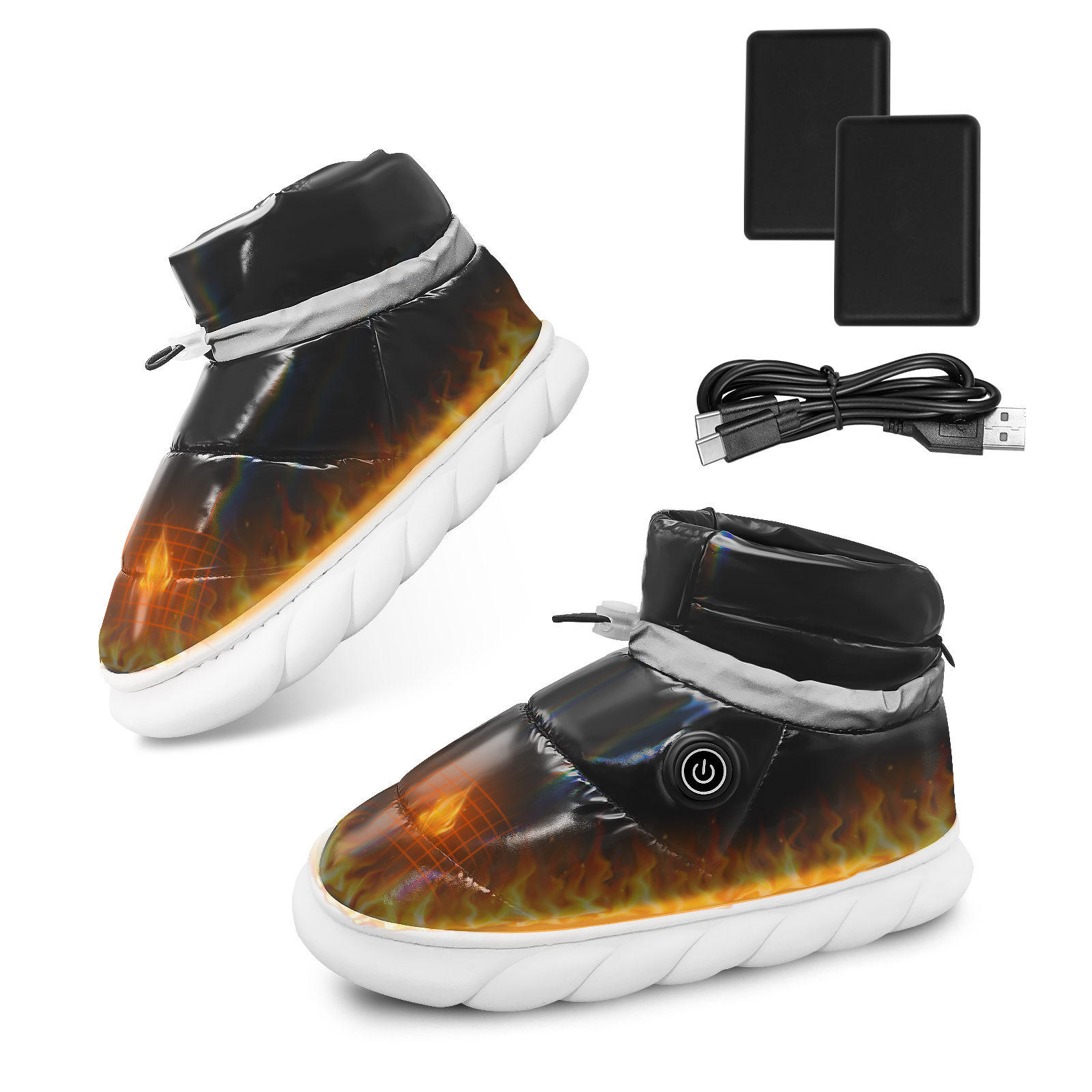 Snook-Ease Reusable Heated Slipper Shoe Inserts for Instantly Warm Feet ...