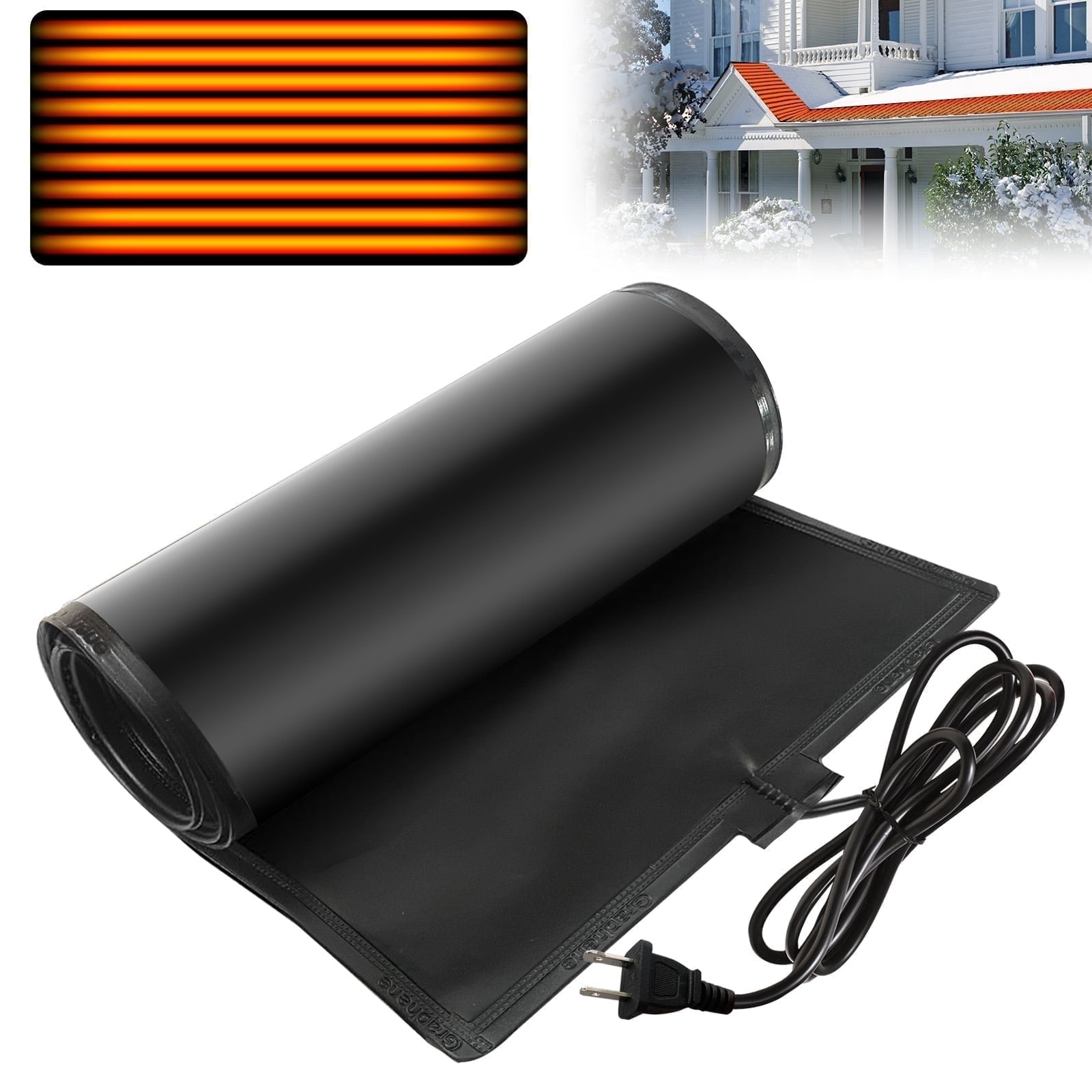 SunHearth Heated Snow Melting Mats, 10ft x 13in 120V Roof Heat Tape ...