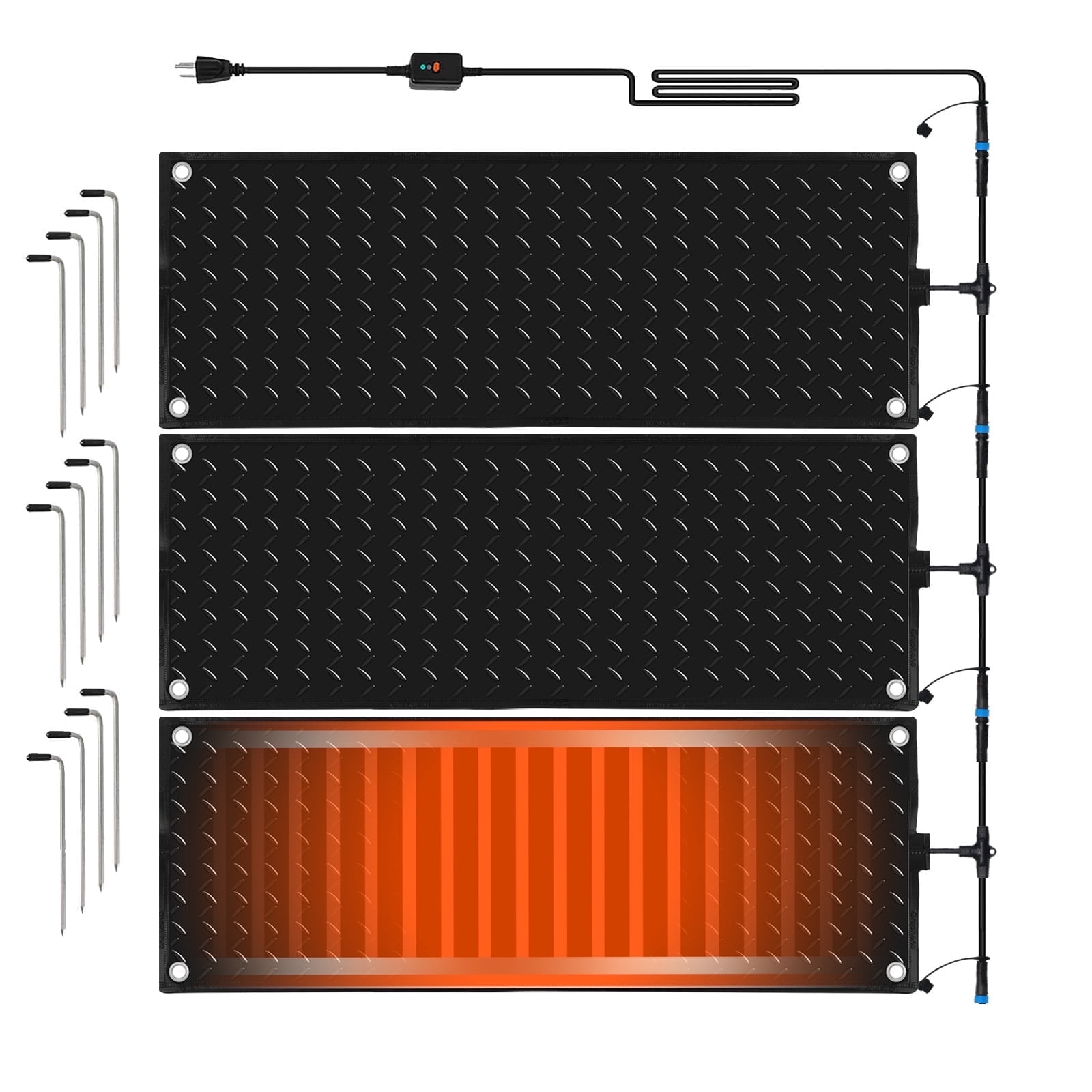 SunHearth Heated Snow Melting Mats - 10 x 30in 120V for Walkway, Steps ...