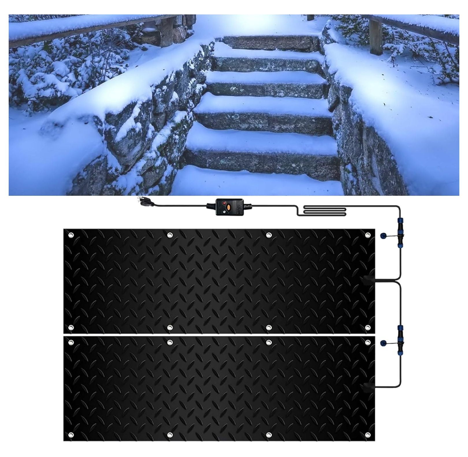 Heated Snow Melting Mats for Stairs- 1/2/3/4 pcs Snow Melting Walkway ...