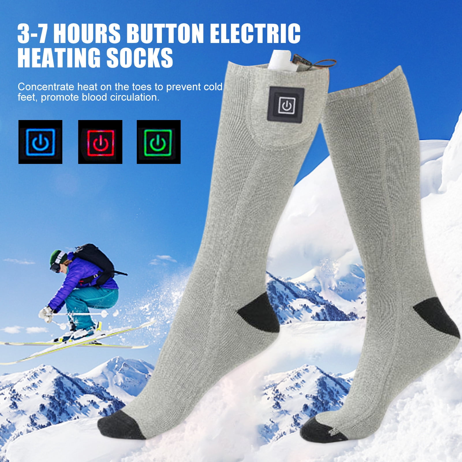 Thermal Battery Operated Heated Socks, 3 Temperatures Adjustment, USB ...