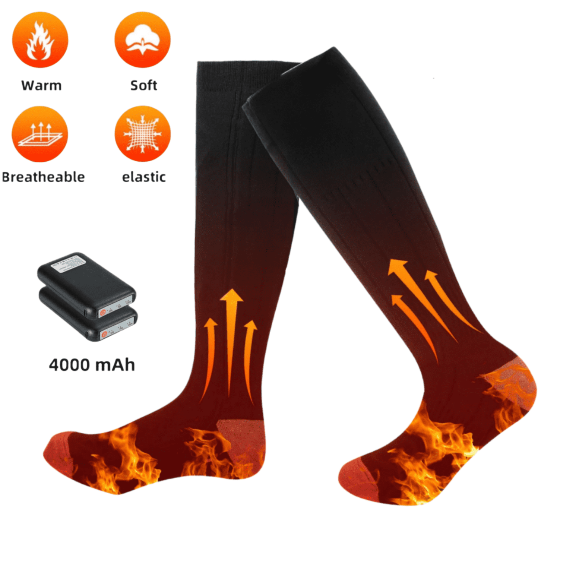 Heated Socks for Men Women, YITUMU 4000mAh Rechargeable Electric ...