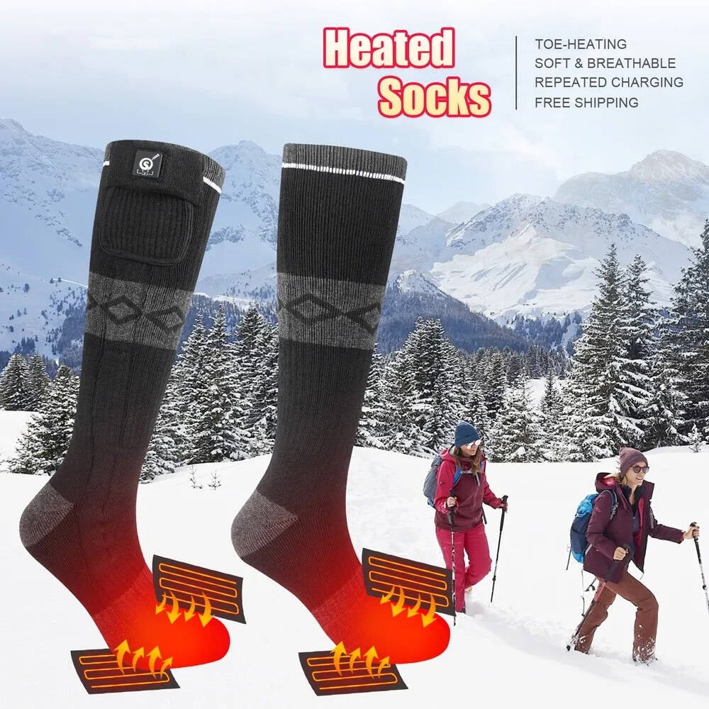Heated Socks for Women Men,Foot Warmers Electric Rechargable Battery ...