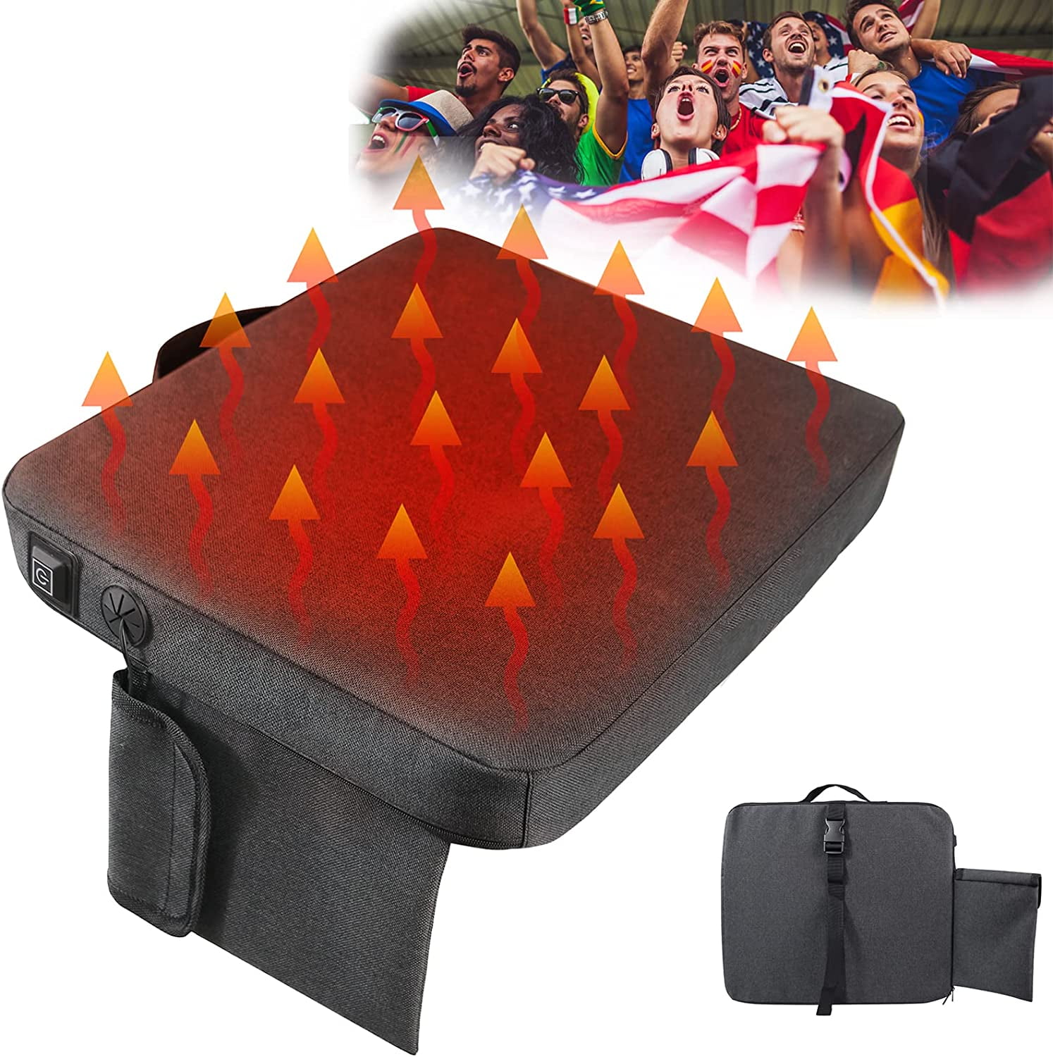 Heated Stadium Seat Cushion Portable Heated Stadium Seats Cordless ...