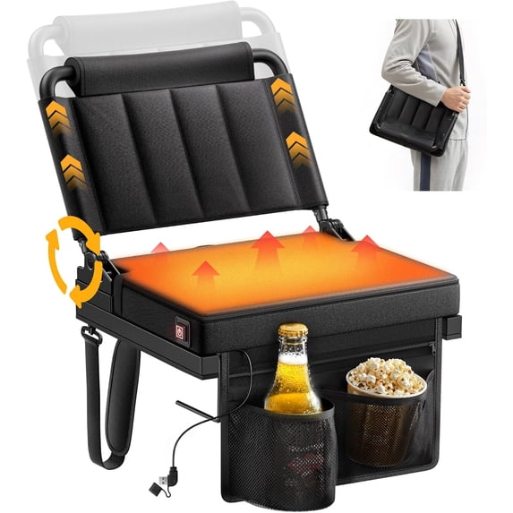 Heated Stadium Seats with Back Support for Bleacher, Portable 5-Angle ...