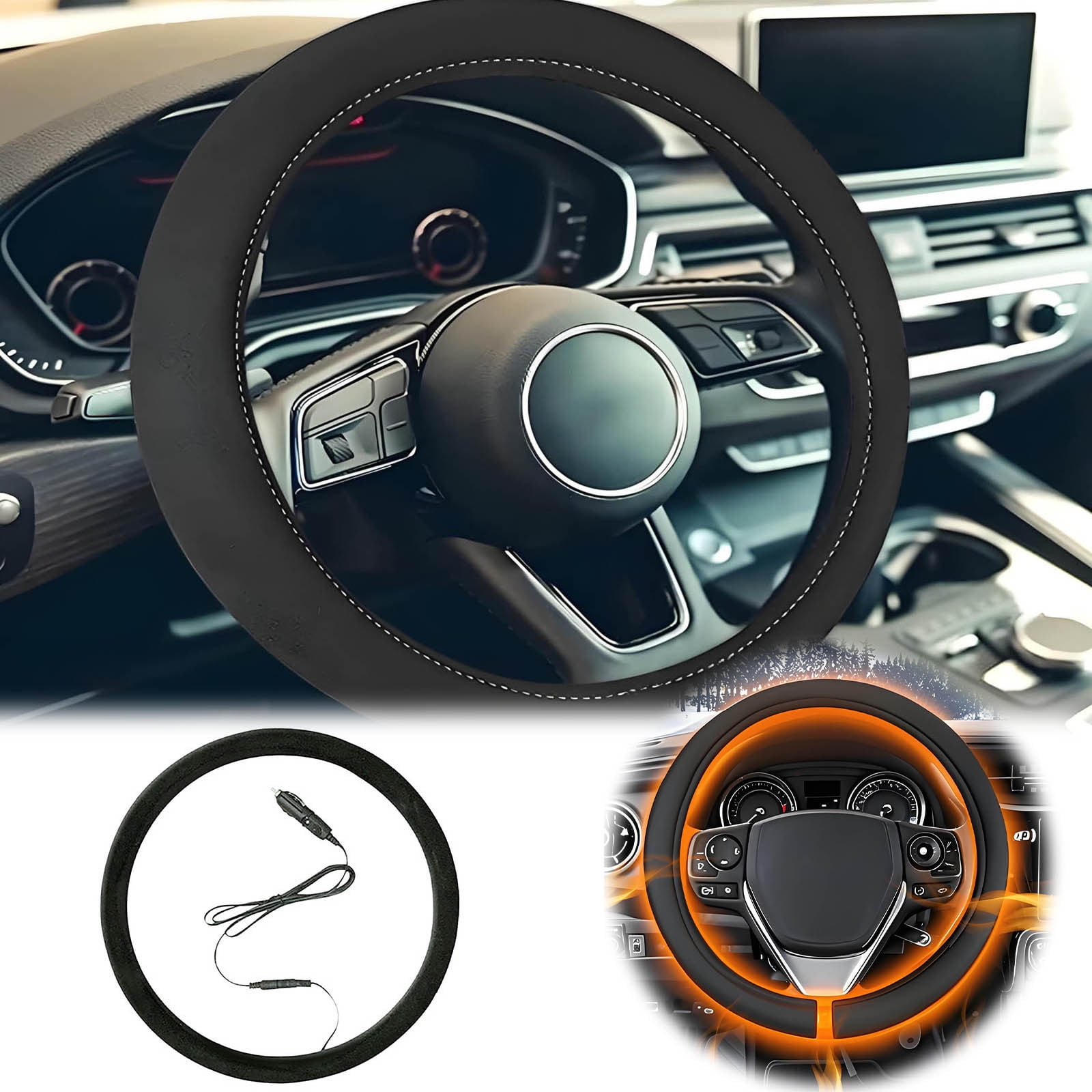 Heated Steering Wheel Cover Quickly Warms for Improved Comfort ...
