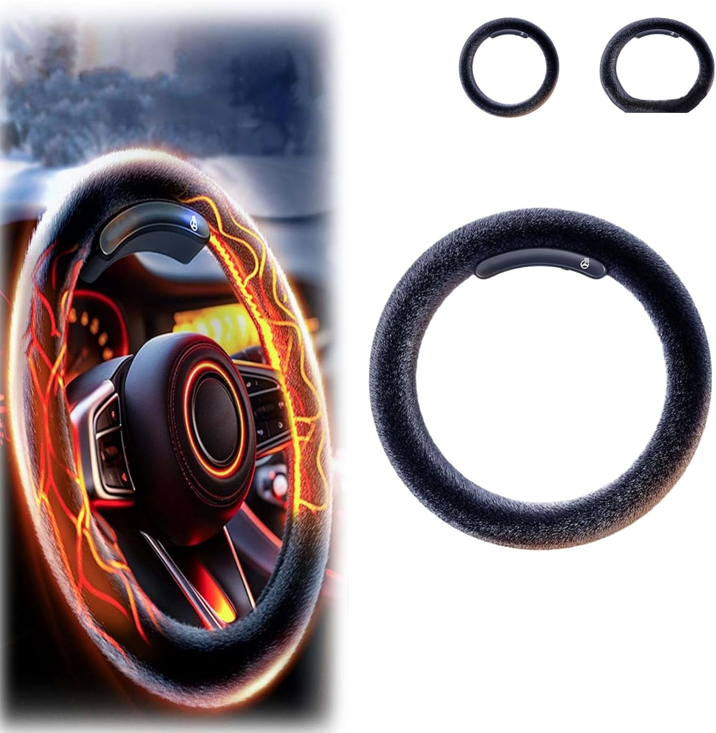 Heated Steering Wheel Cover Wireless Rechargeable Steering Wheel Cover