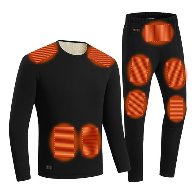 Heated Thermal Underwear Set for Men Women Soft Warm Long Johns for Men ...