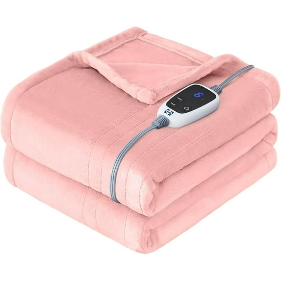 Heated Throw Blanket, Flannel Electric Blanket Throw with 6 Heating ...