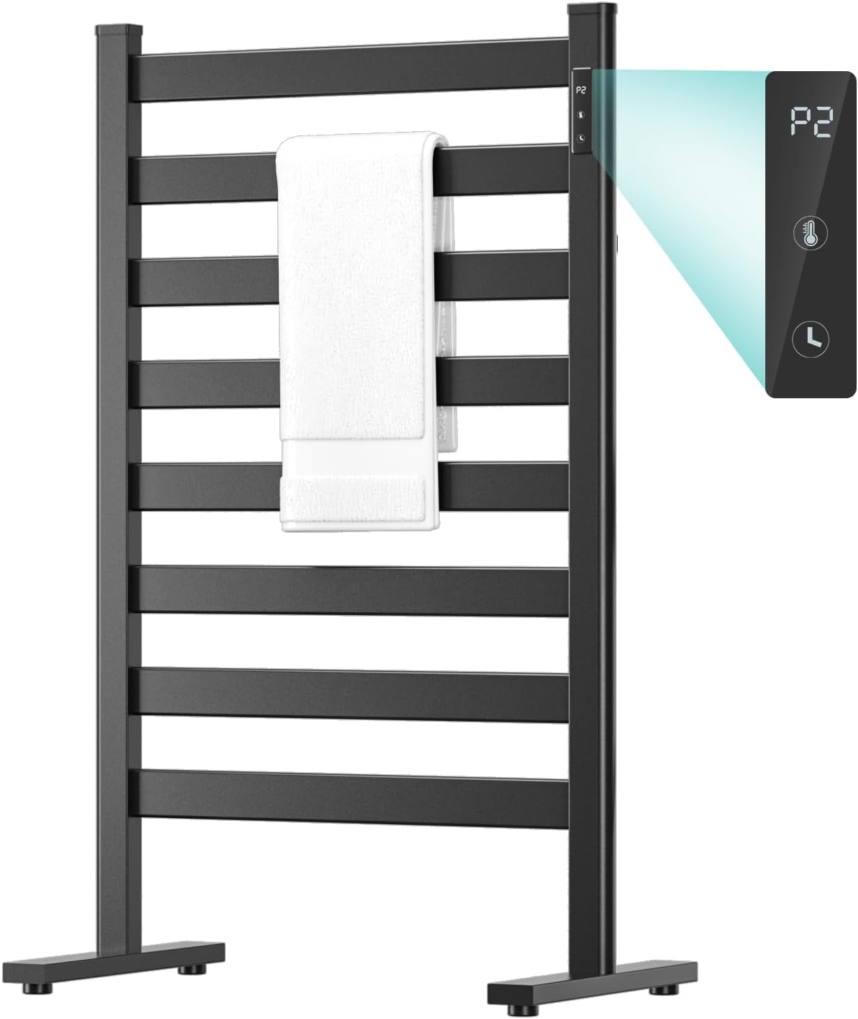Heated Towel Rack for Bathroom Smart Electric Towel Warmer Timer Fast ...