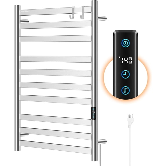 Heated Towel Rack for Bathroom, Towel Warmer with 10 Bar Flat Rack ...