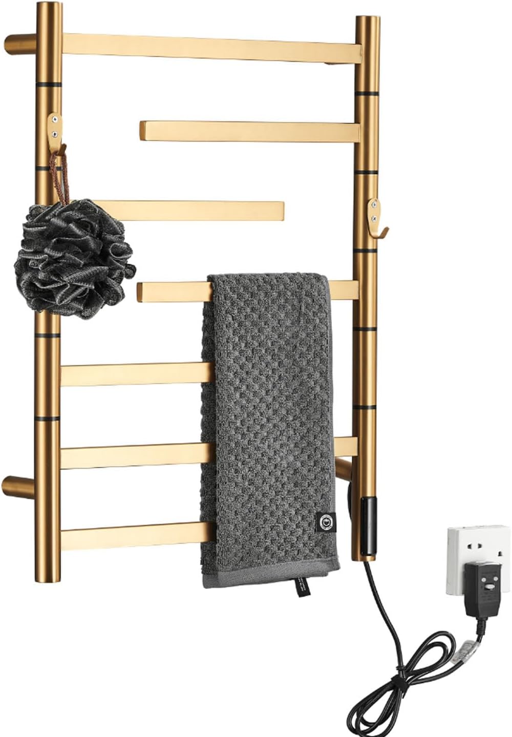 Heated Towel Rack Radiator Electric Heated Towel Warmer Rack 85W Gold ...