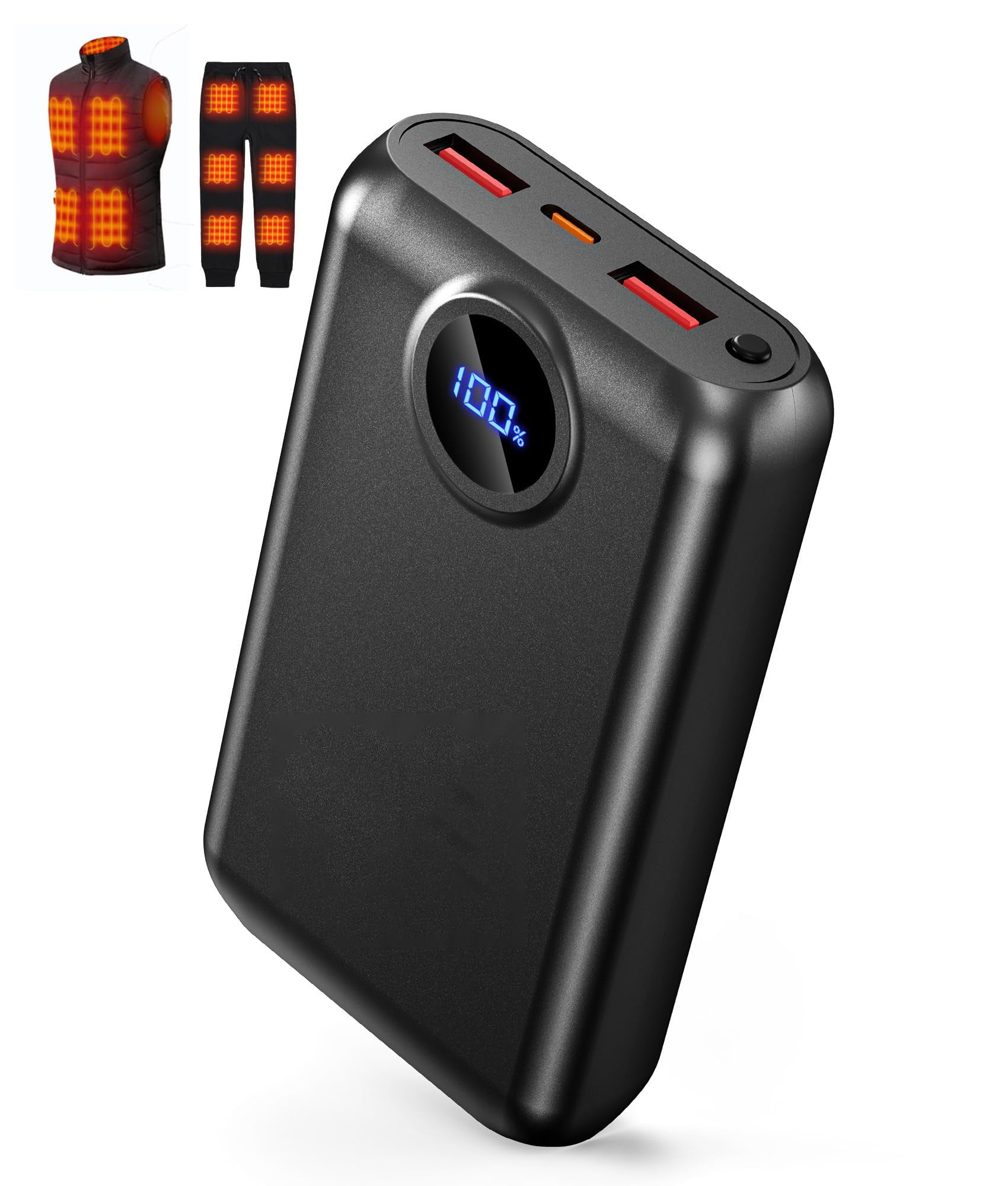 𝟓𝐕 𝟐𝟎𝟎𝟎𝟎𝐦𝐀𝐡 Heated Vest Battery Pack Compatible with Soleilwear TIDEWE ...