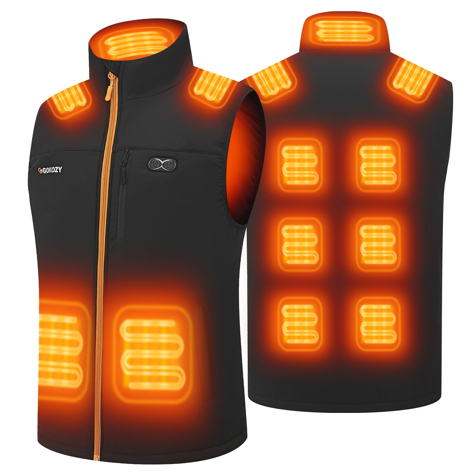Heated Vest For Men Women, Mens Double Switch Heated Vest With Shoulder ...