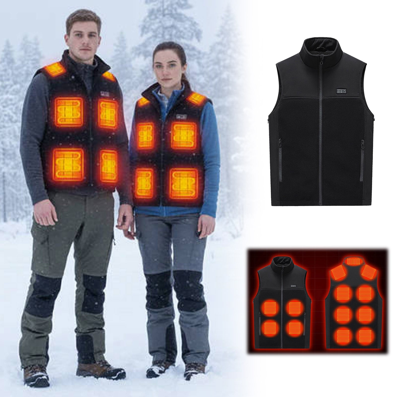Heated Vest for Men Women, 3 Heat Levels, 13 Heating Zones, Smart ...