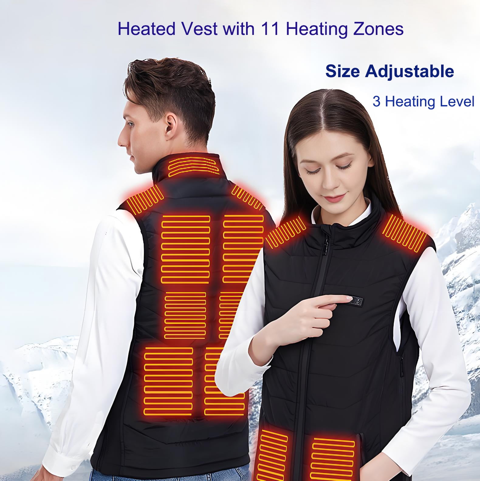Heated Vest for Men Women,Size Adjustable Heated Hunting Vest Winter ...