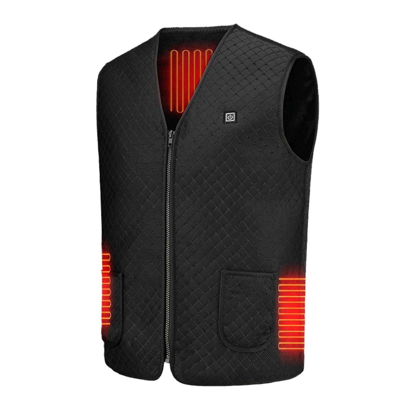 Heated Vest Unisex Black - USB Electric Heating Jacket with 5 Zones ...