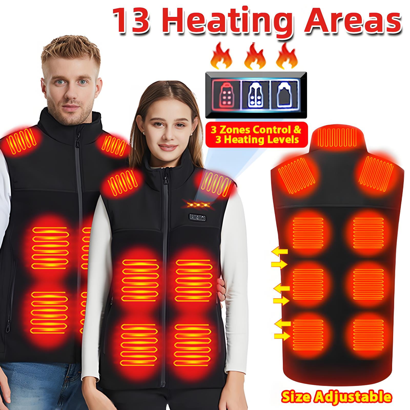 Heated Vest, Heated Vest for Men Heated Vest Women,13 Heating Zones ...