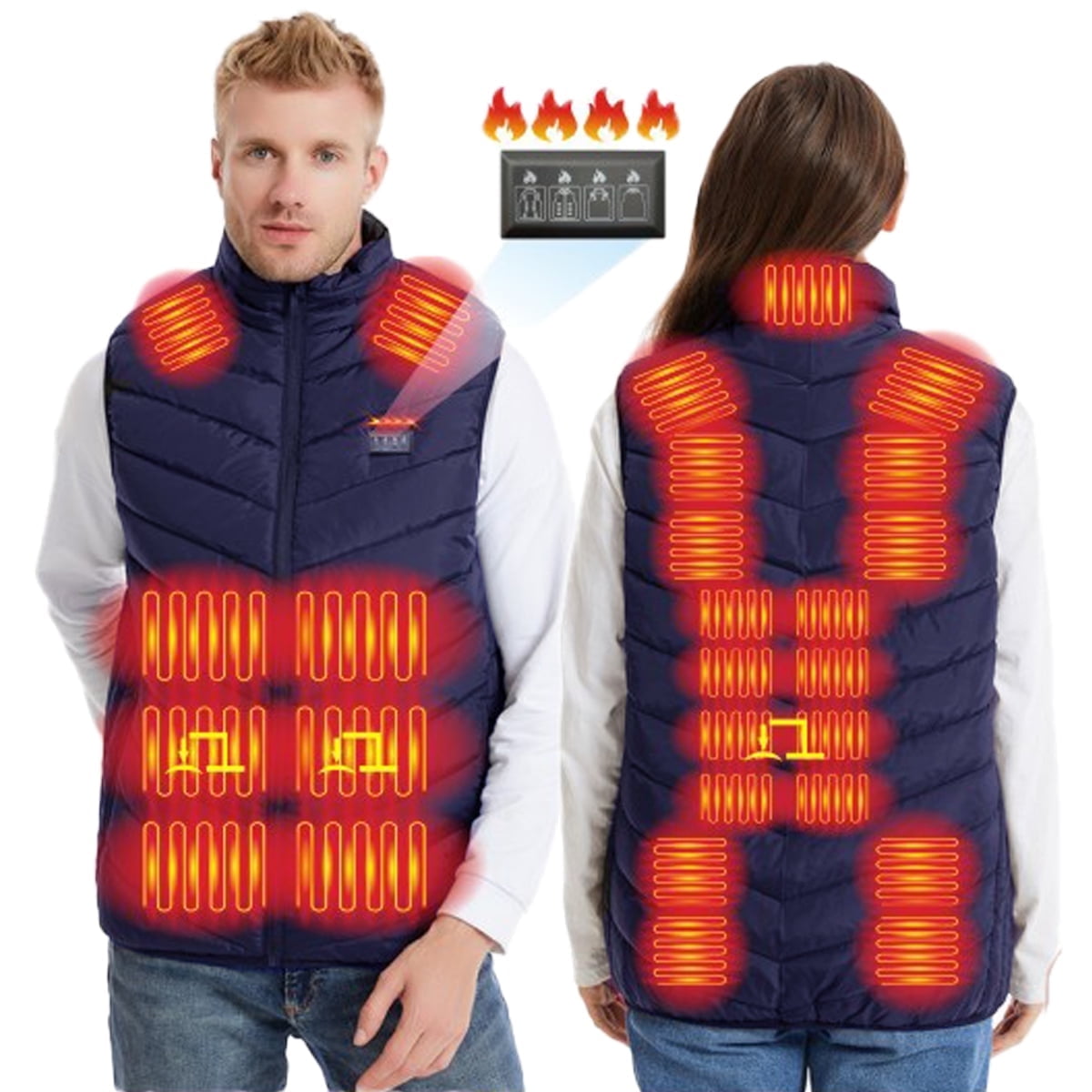 Heated Vest for Men with 27-Zone Heating, USB Rechargeable Washable ...