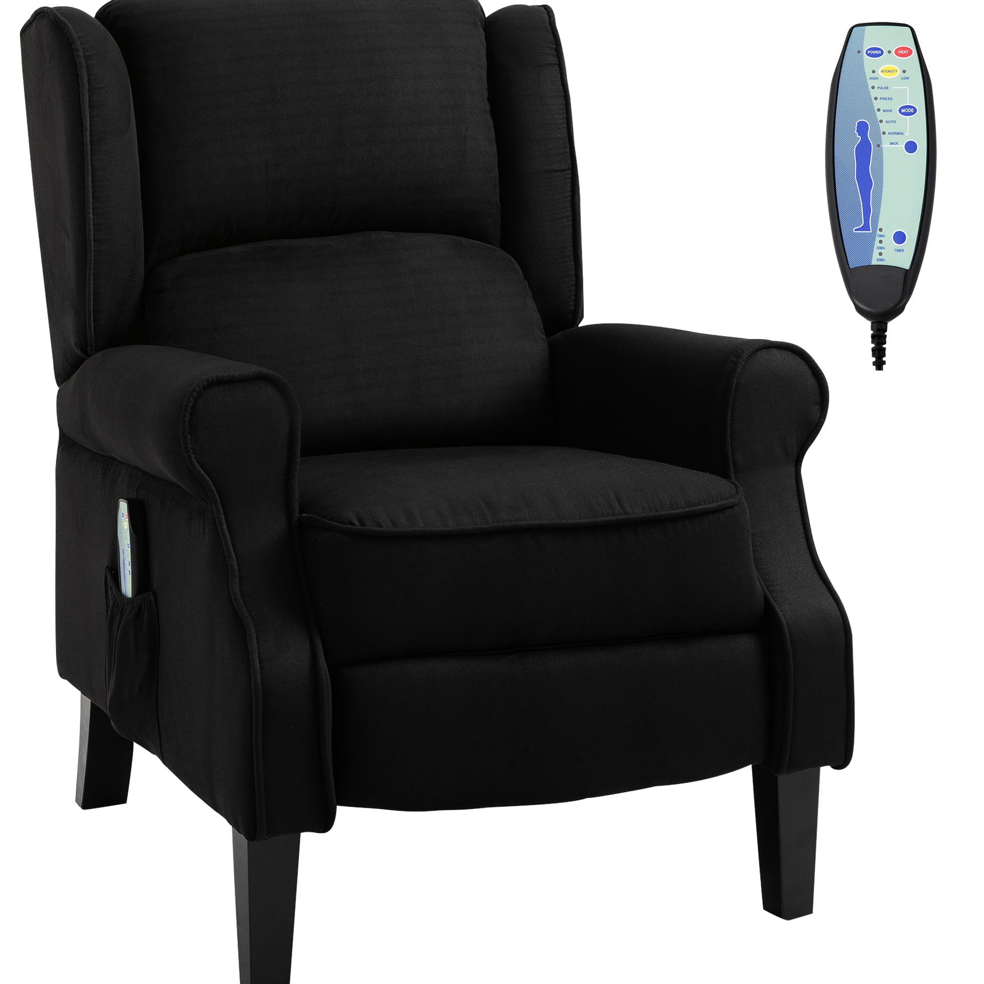 Heated Vibrating Massage Chair, Black - Soothe Your Muscles And Mind ...