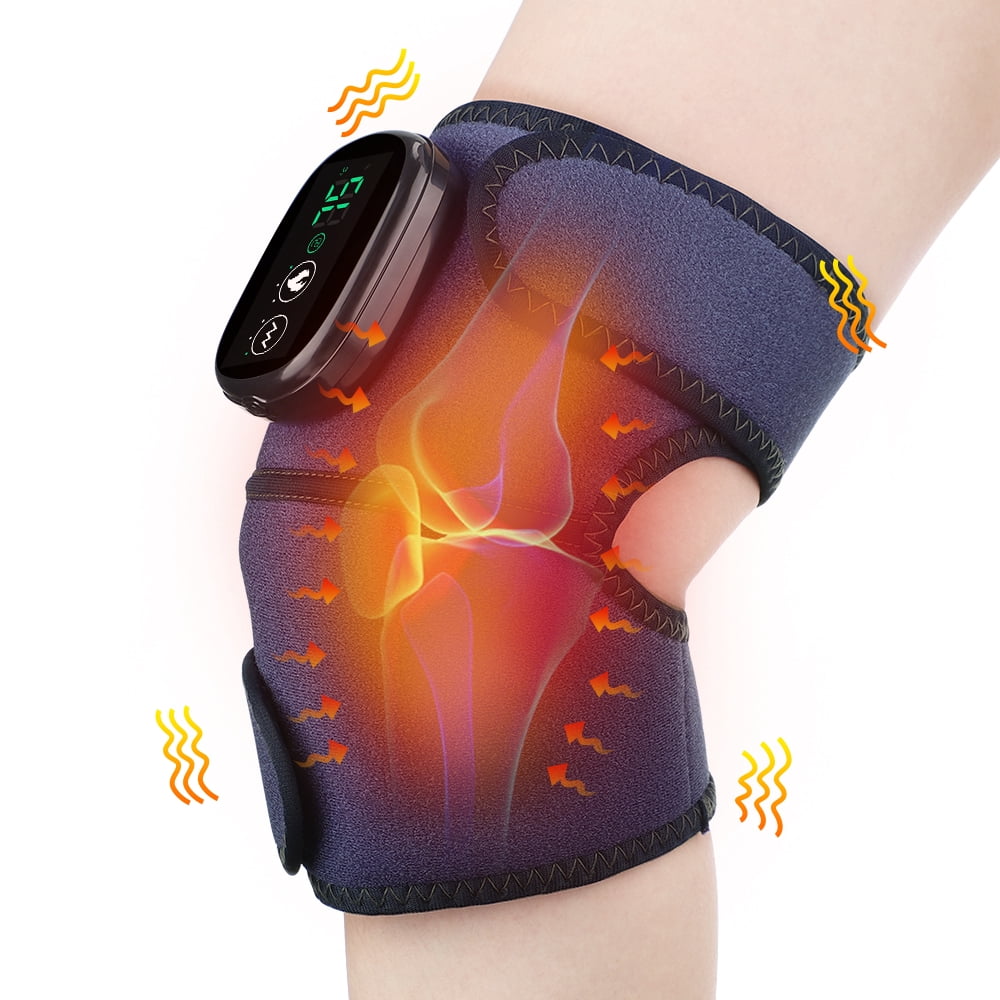 Heated Vibration Knee Massager, Heated Knee Pad Hot Compress Vibration ...