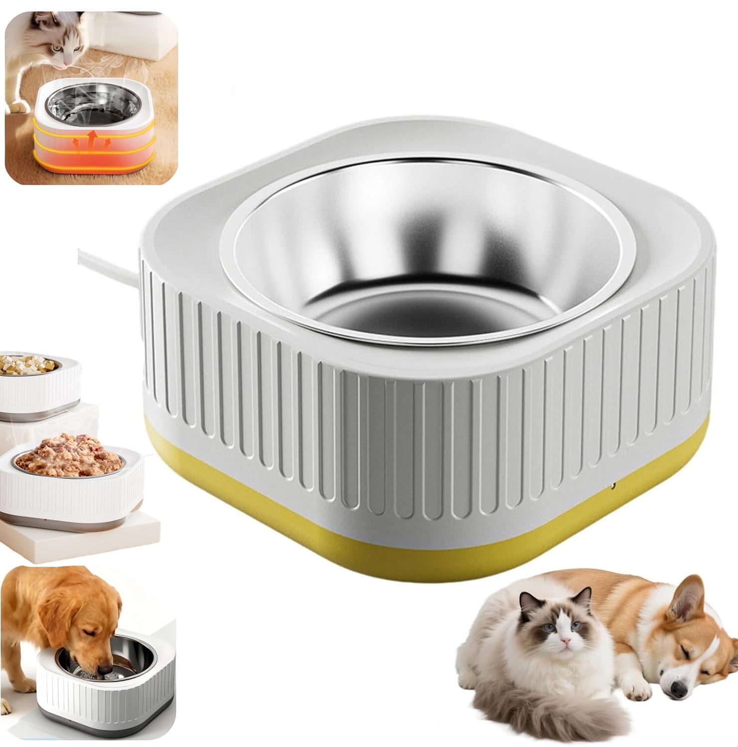 Heated Water Bowls for Animals,Outdoor Thermostatic Control Heated ...