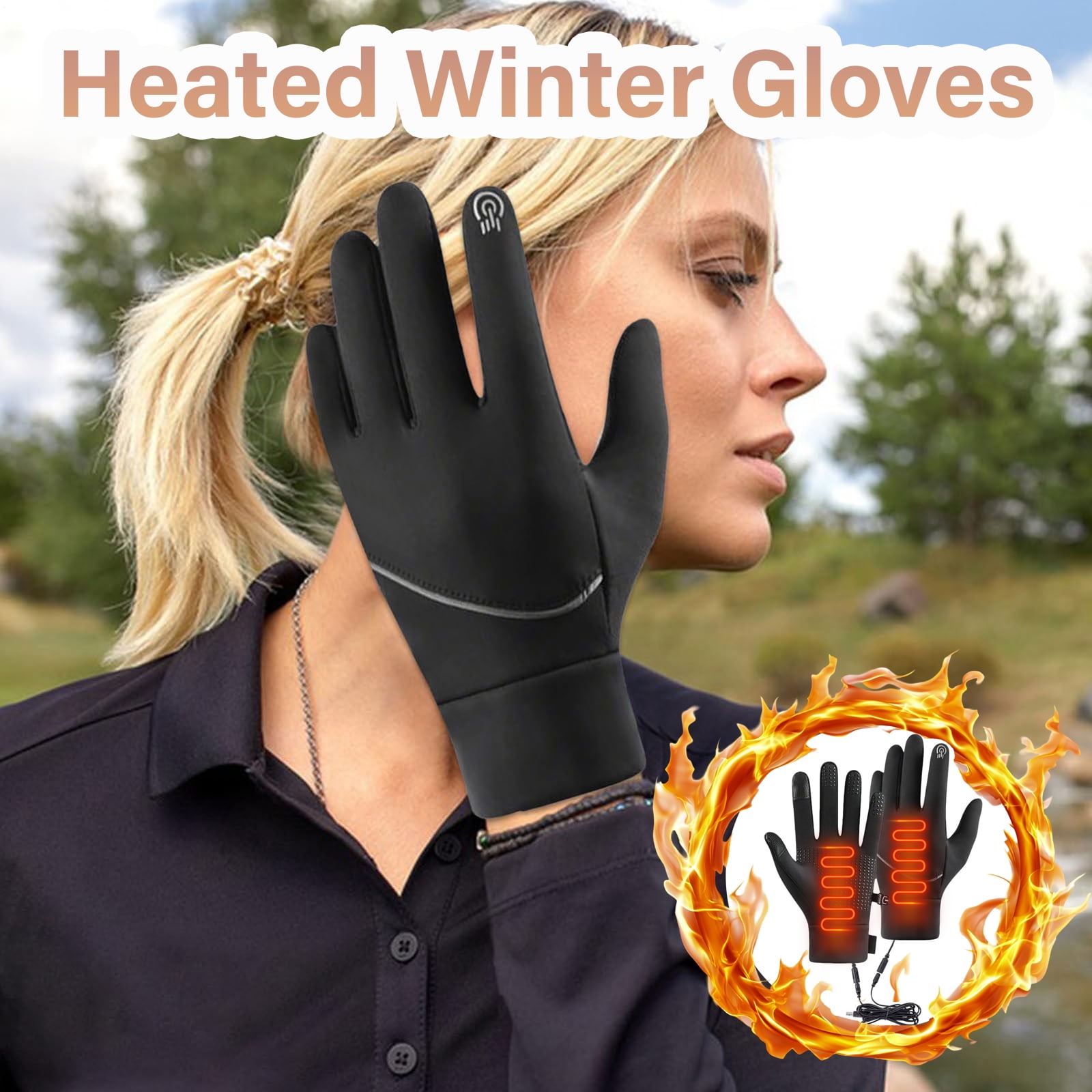 Heated Winter Gloves for Men Women, USB Electric Touch Screen ...