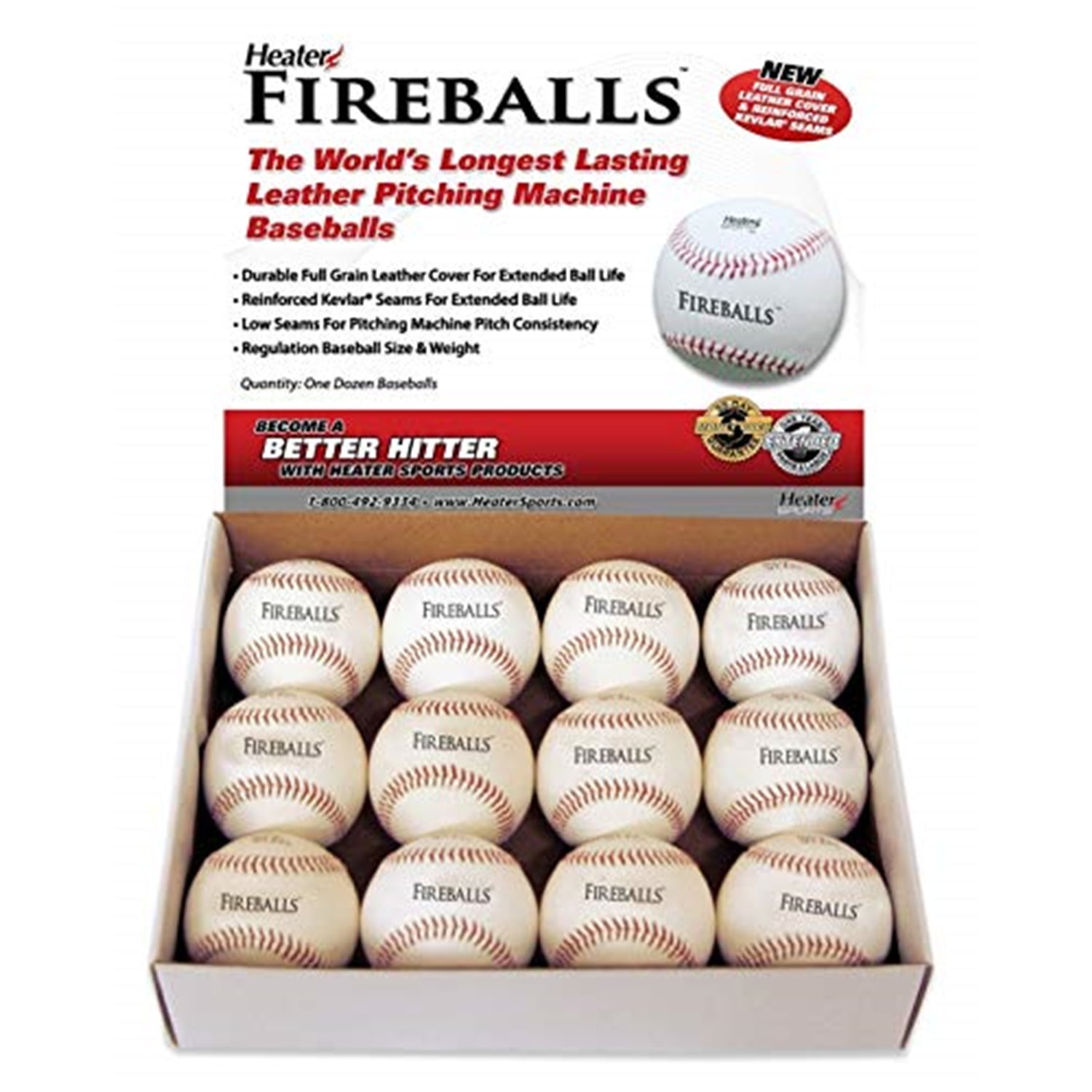 Heater Sports Heater Fireballs Genuine Leather Top Grain Baseball ...