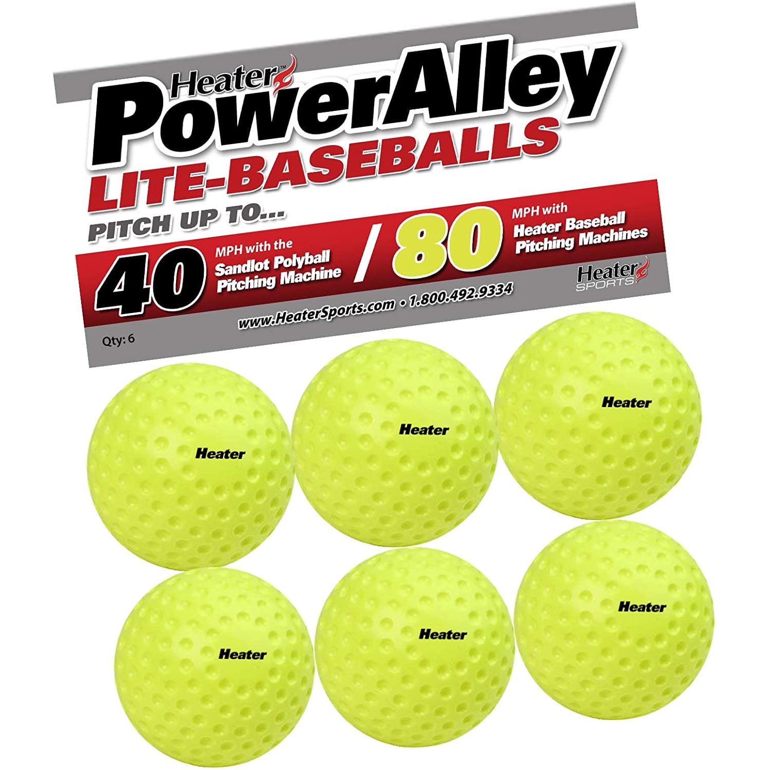 Heater Sports PowerAlley Lite Baseballs, Pitching Machine Balls, 1/2 ...