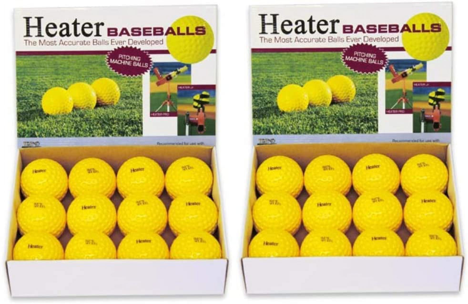 Heater Sports Yellow Dimpled Baseballs - 2 Dozen, Polyurethane Material ...