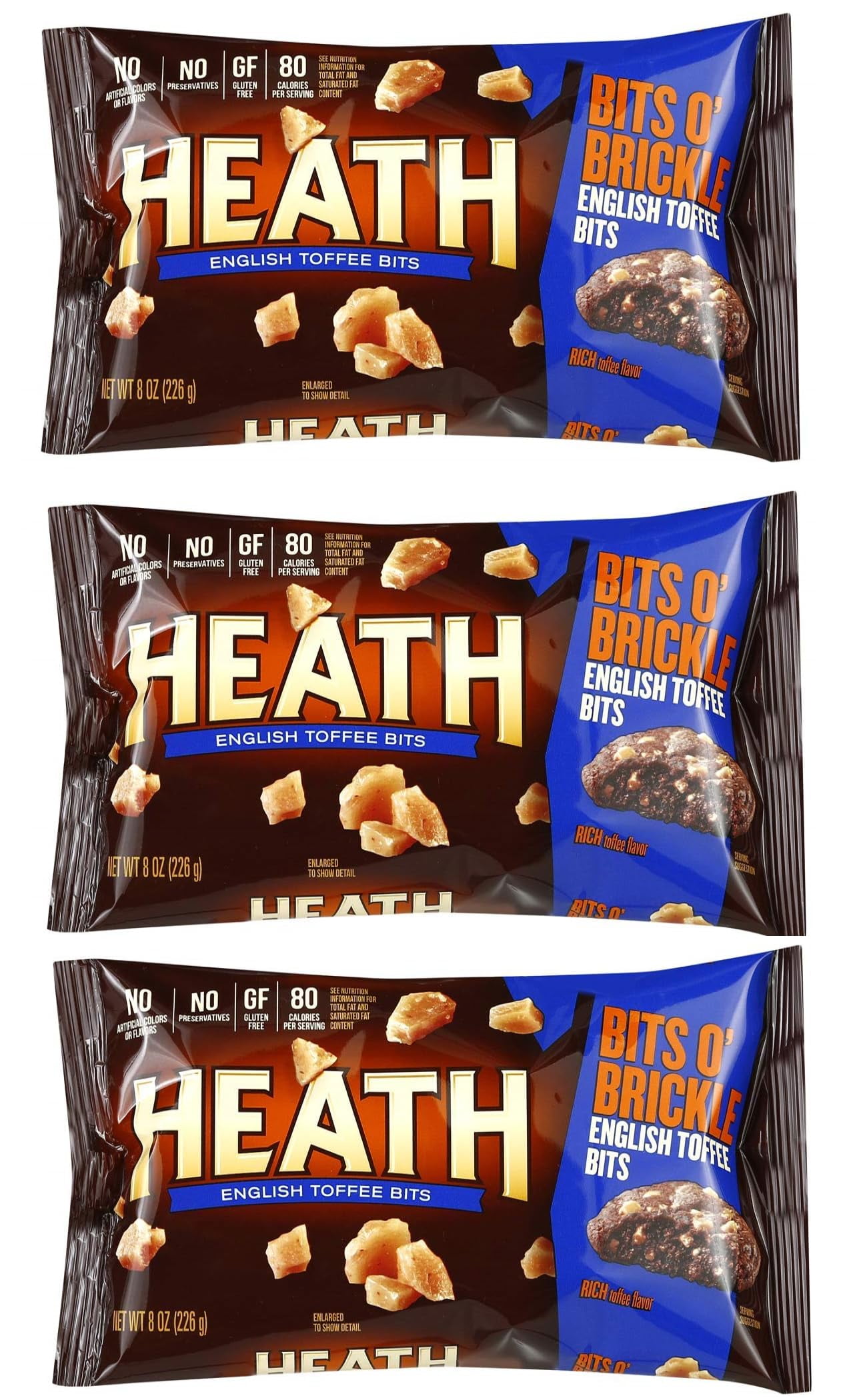 Heath English Toffee Bits - HYZ01 8 oz - Bits O' Brickle - Pack of 3-24 ...