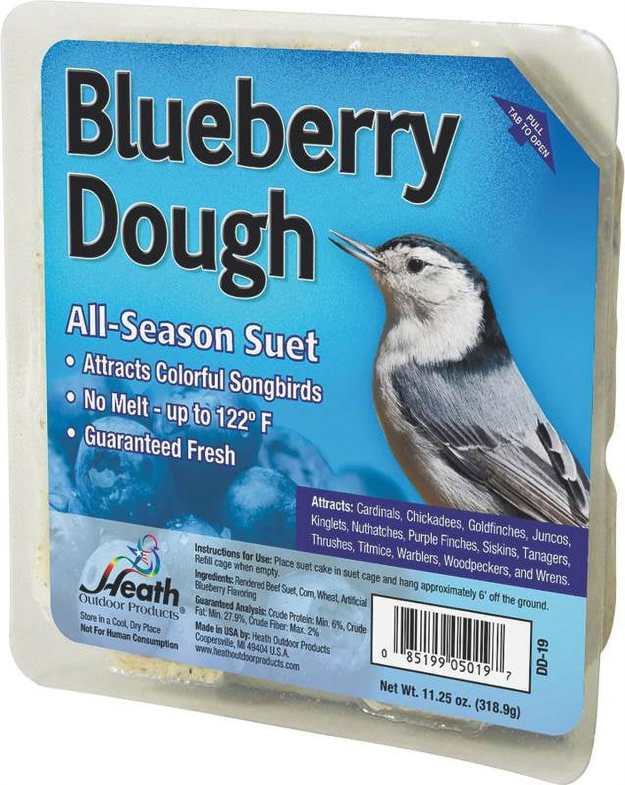 Heath Outdoor Products Wild Bird Suet Cake Bird Food, Blueberry Dough ...