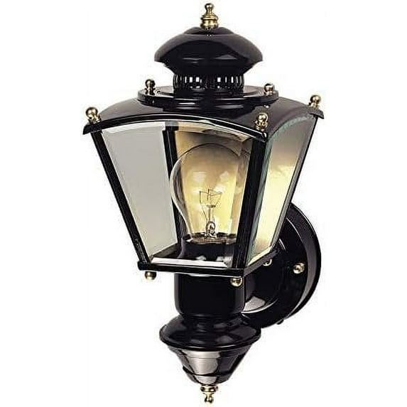 Heath Zenith Motion-Sensing Hardwired Black Security Wall Light ...