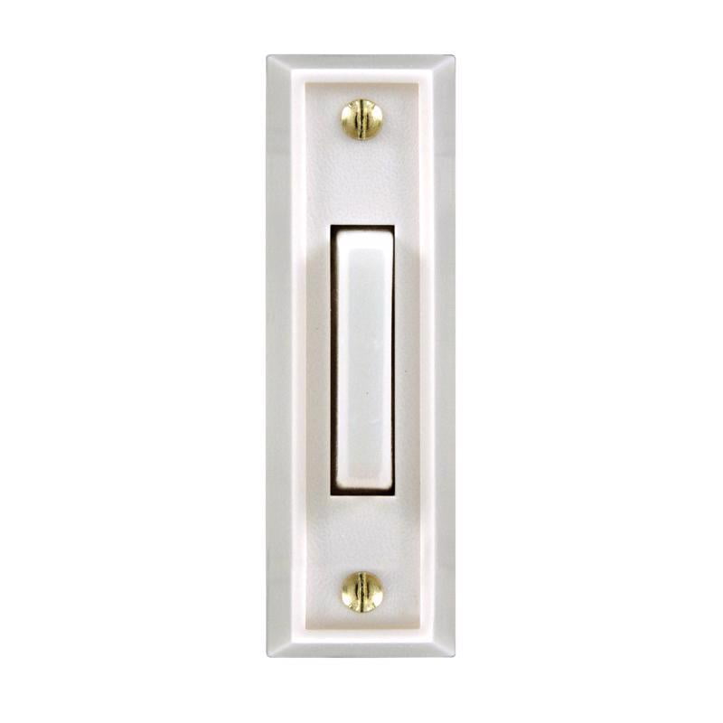 Heath Zenith SL-715-1-02 Wired Door Chime Push Button, White with White ...