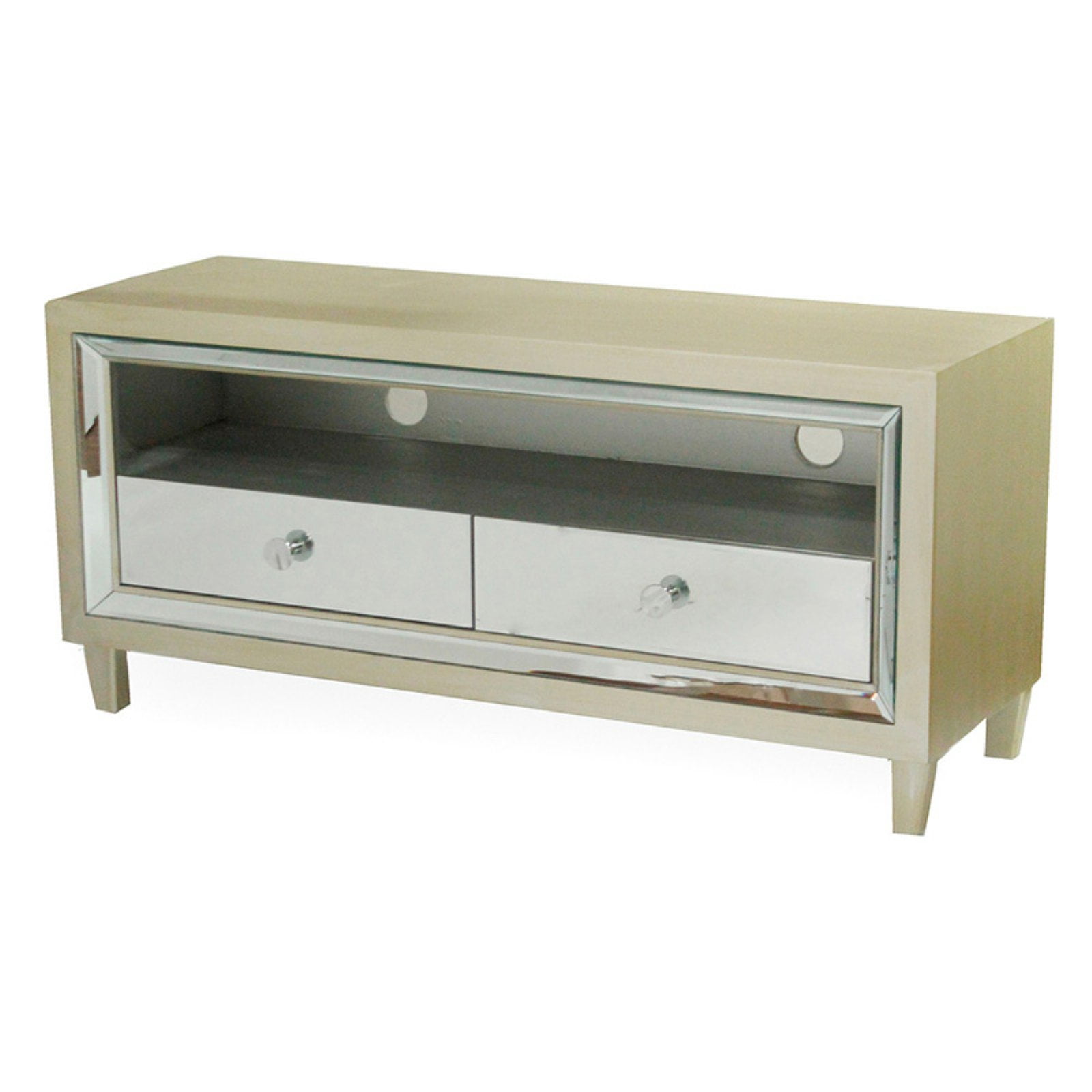 Heather Ann Creations Avery 2 Drawer Mirrored TV Stand - Walmart.com