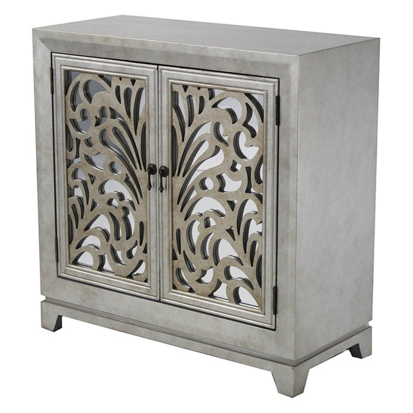 Heather Ann Creations Marrakesh Floral Sideboard with Mirror Inserts ...