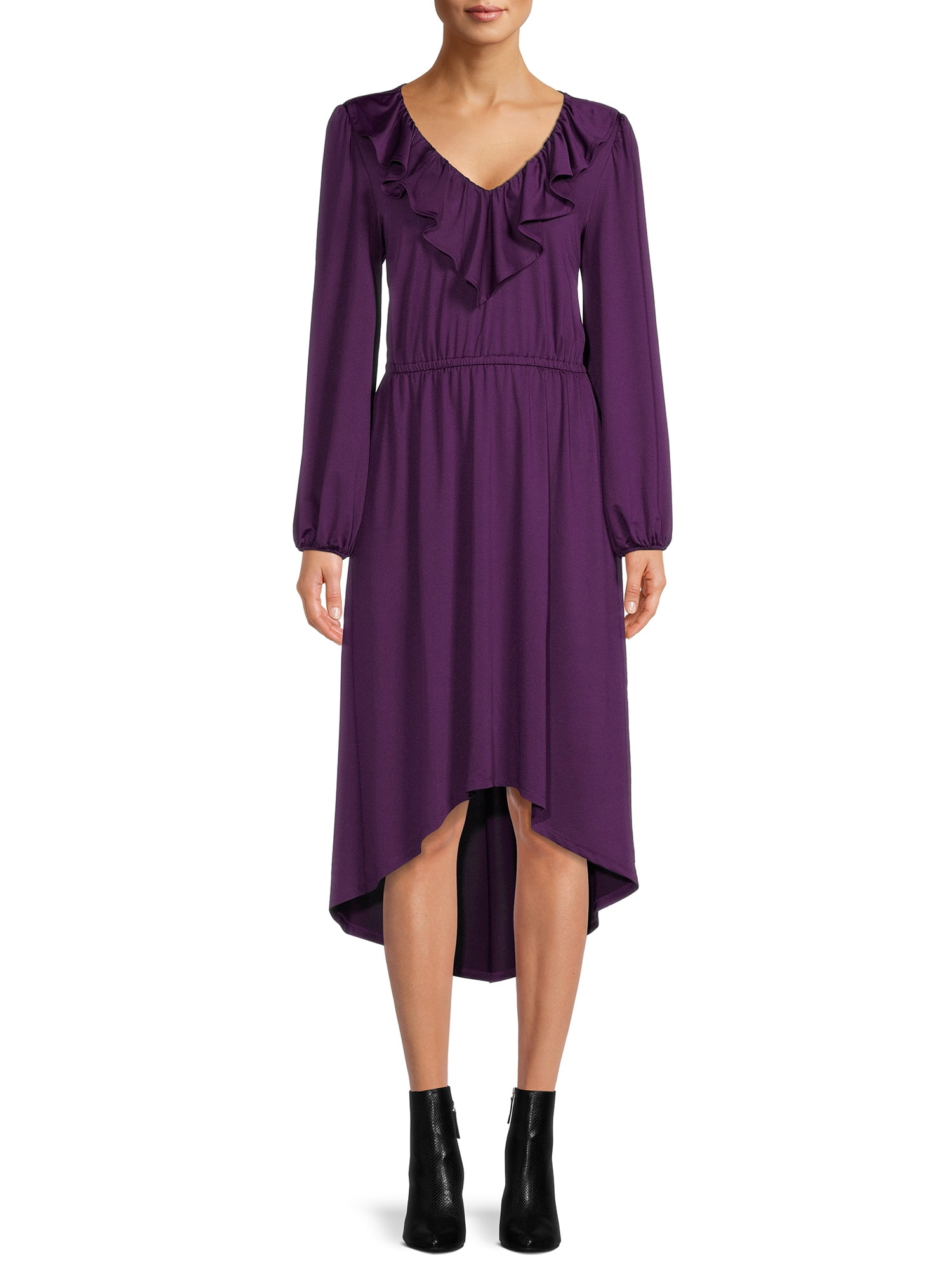 Heather B Womens High-Low Ruffle Dress - Walmart.com