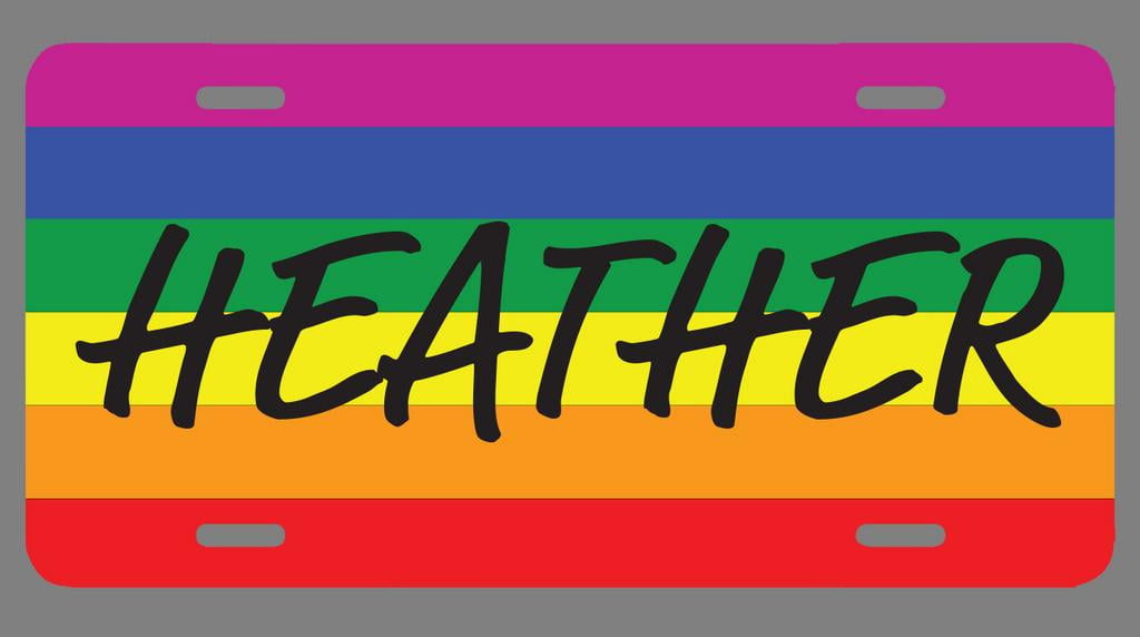 Heather Name Pride Flag Style License Plate Tag Vanity Novelty Metal ...