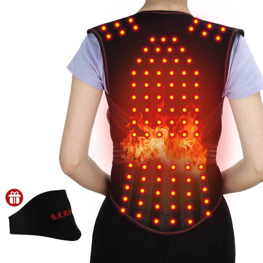 Heating Back Brace Posture Corrector with 108 Magnets, Heating Pad for ...
